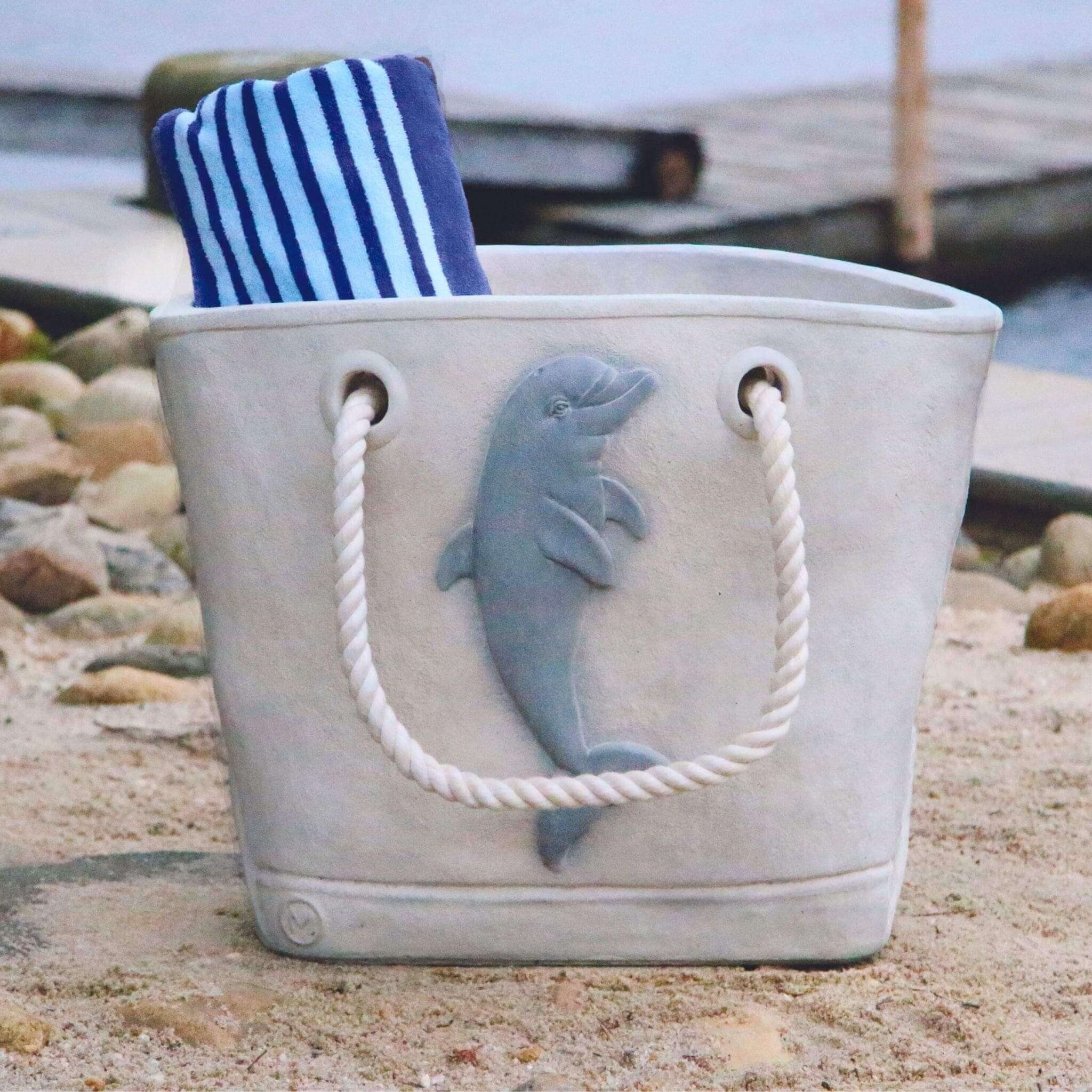 Dolphin Concrete Tote Planter - Massarellis #6542