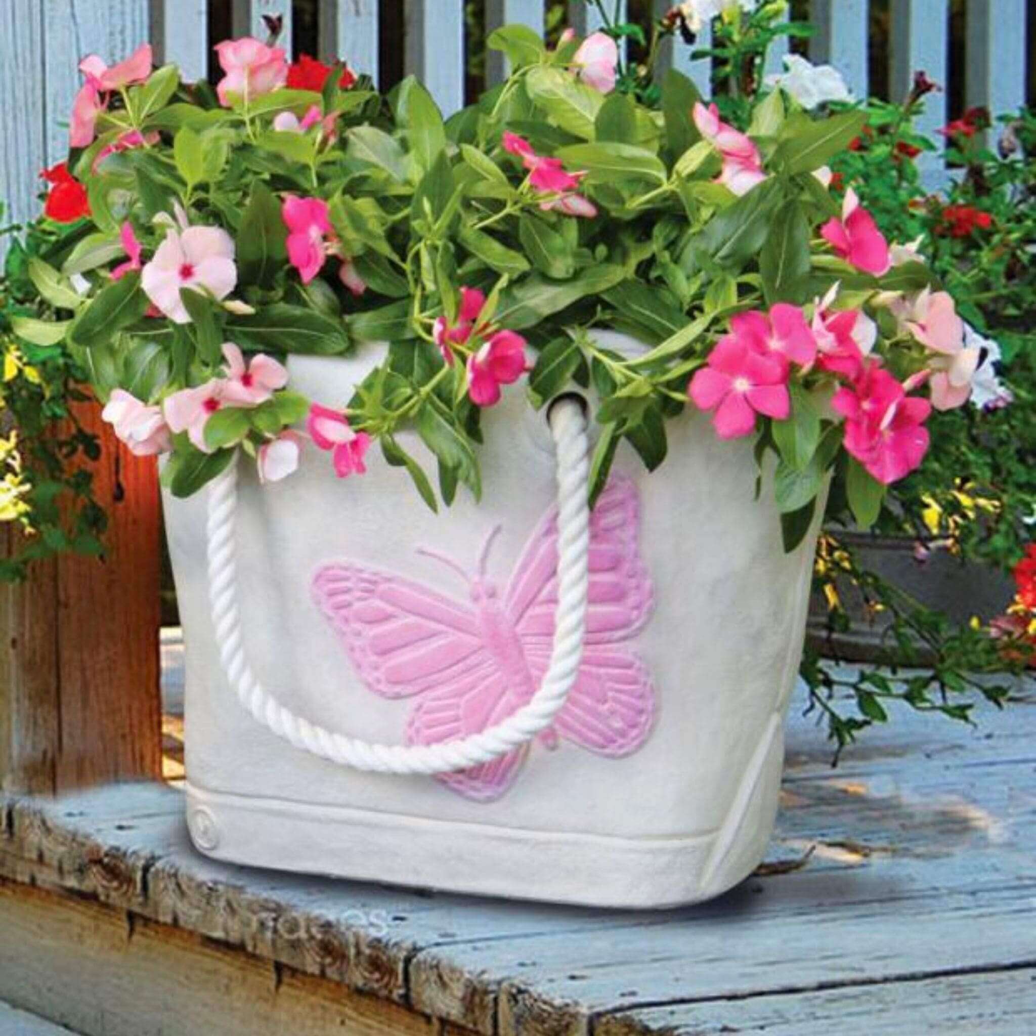 Butterfly Concrete Tote Planter - Massarellis #6542