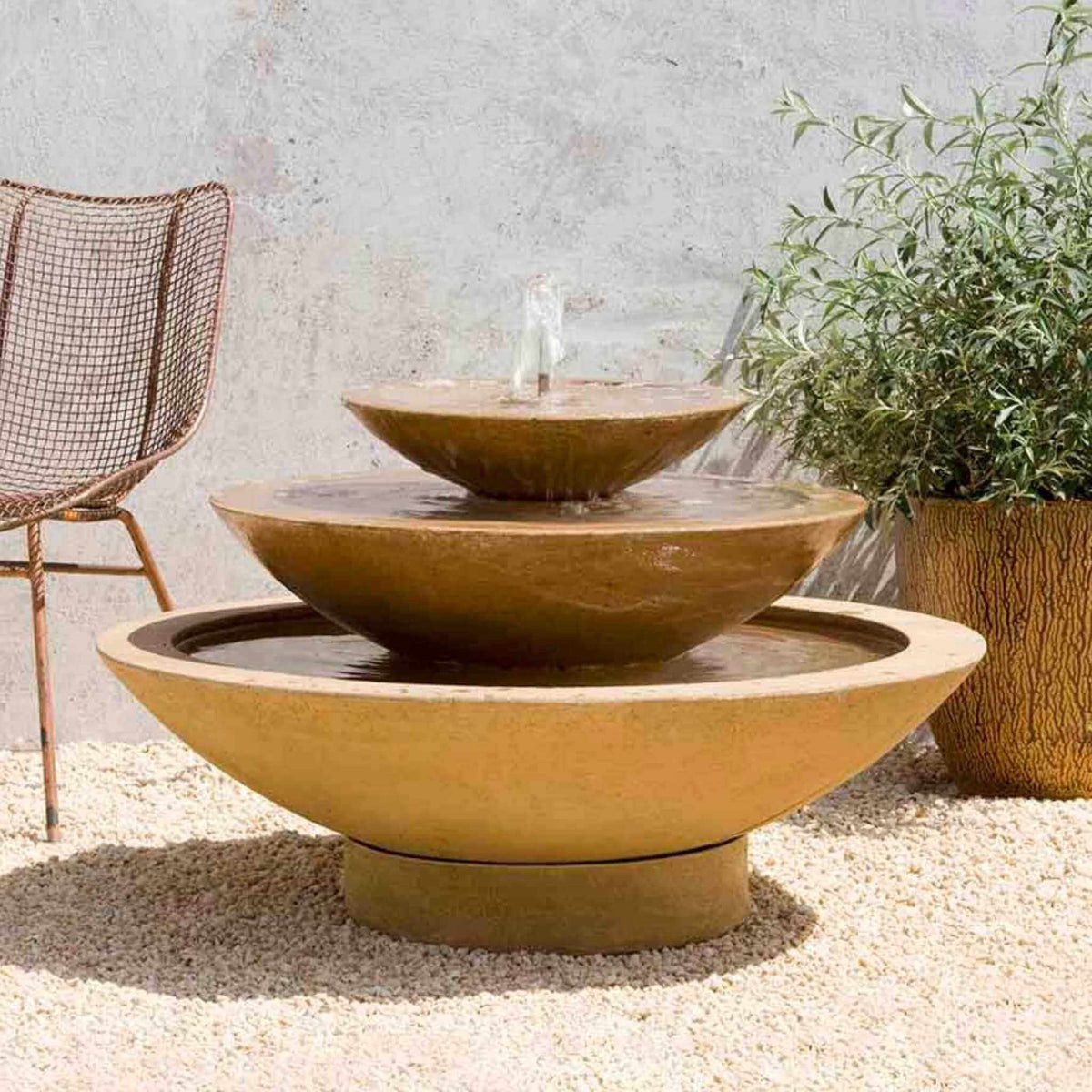 The Cascade 3-Tier Concrete Fountain - Campania