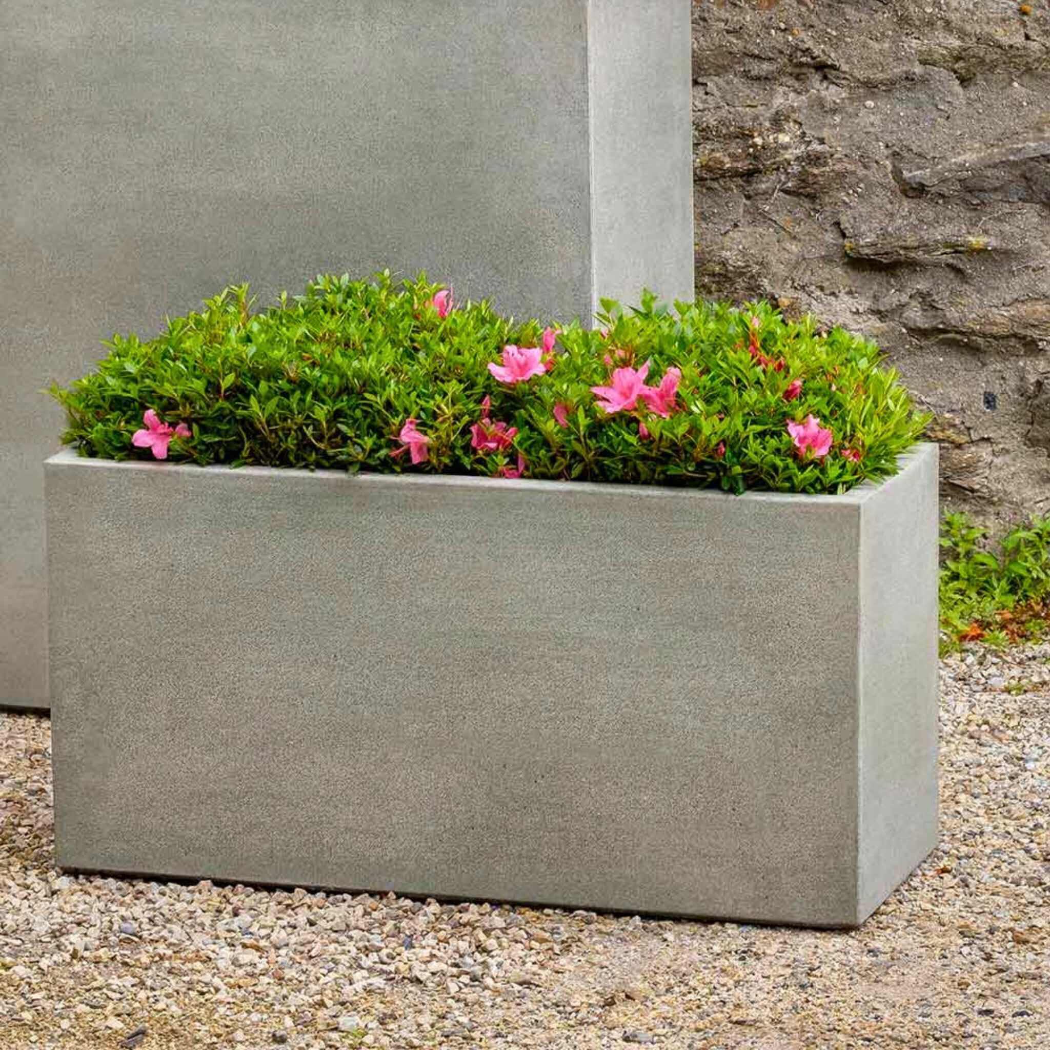 Outdoor Concrete Planter Boxes Kante Square Charcoal Finish Concrete