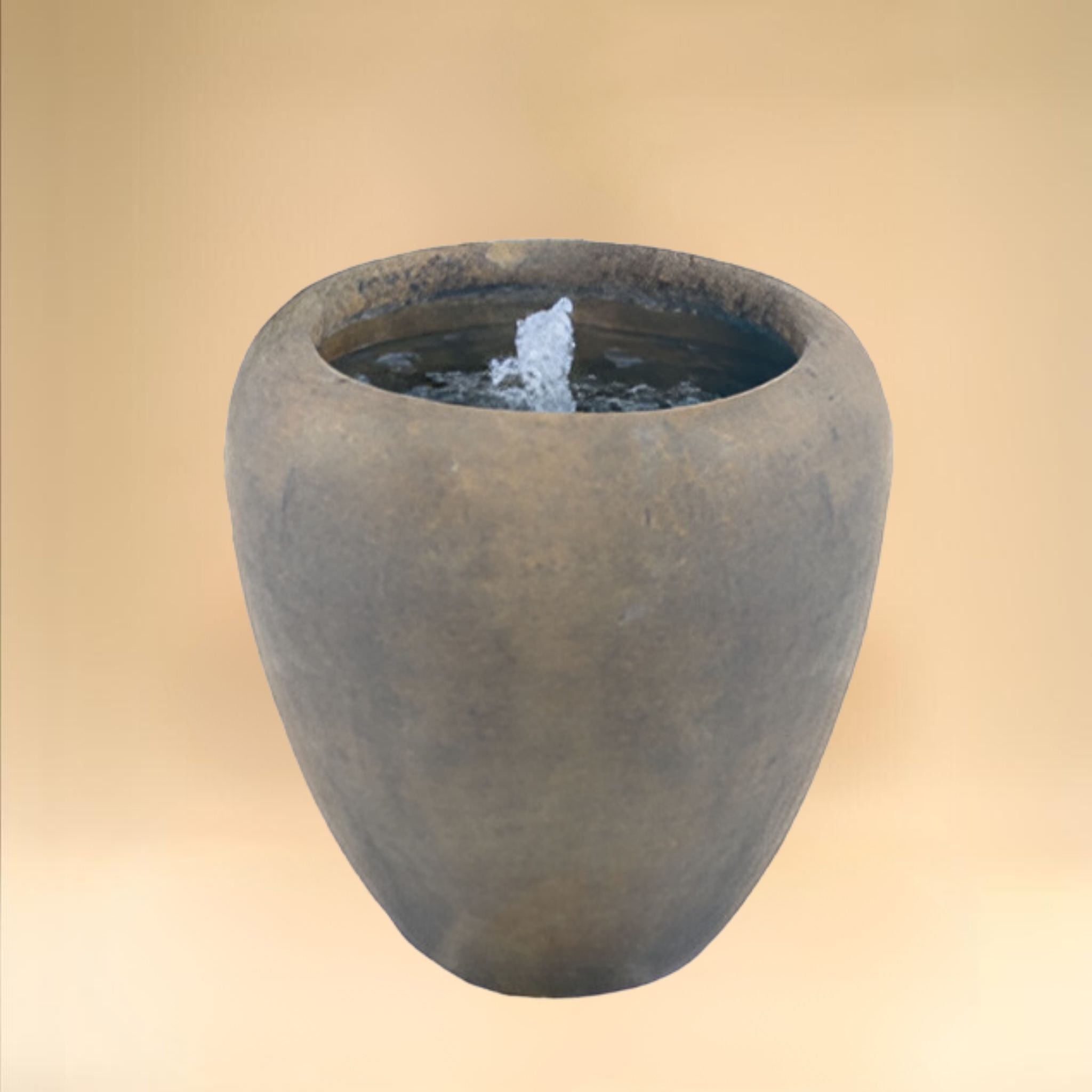 Modern Vase Concrete Bubbler Fountain - Fiore Stone