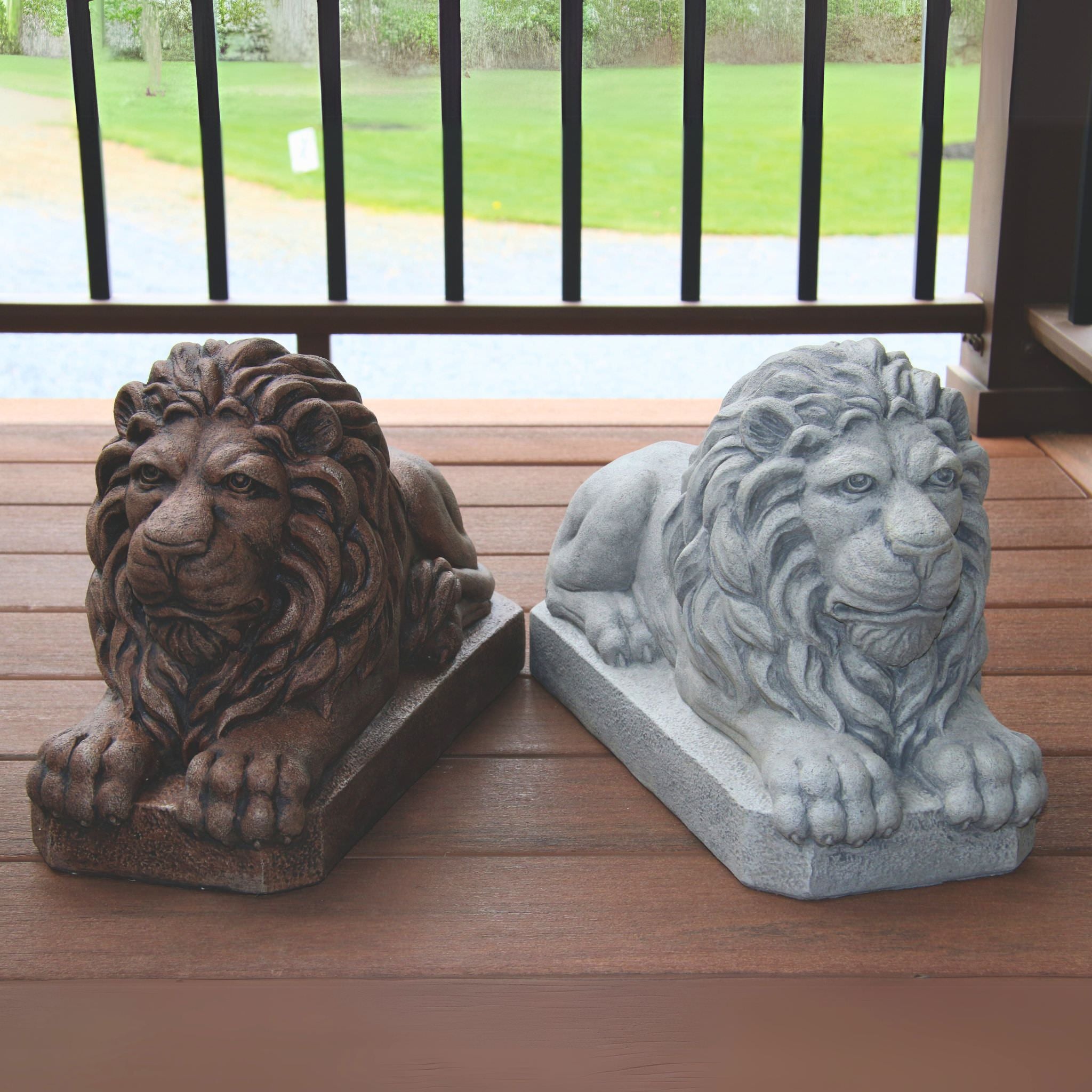 Small Laydown Lion Concrete Statue - Massarelli