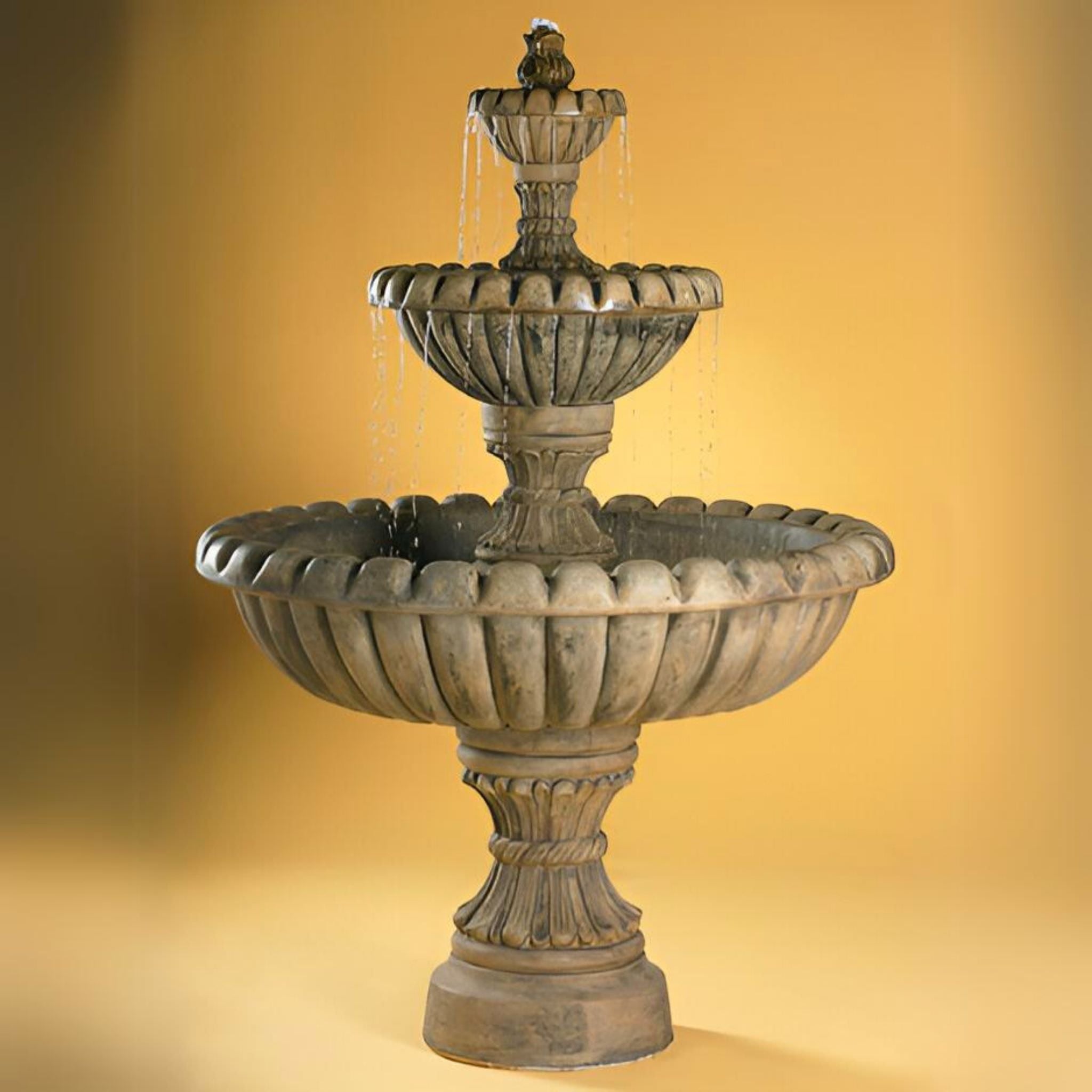 Marsala 3-Tier Concrete Fountain - Fiore Stone