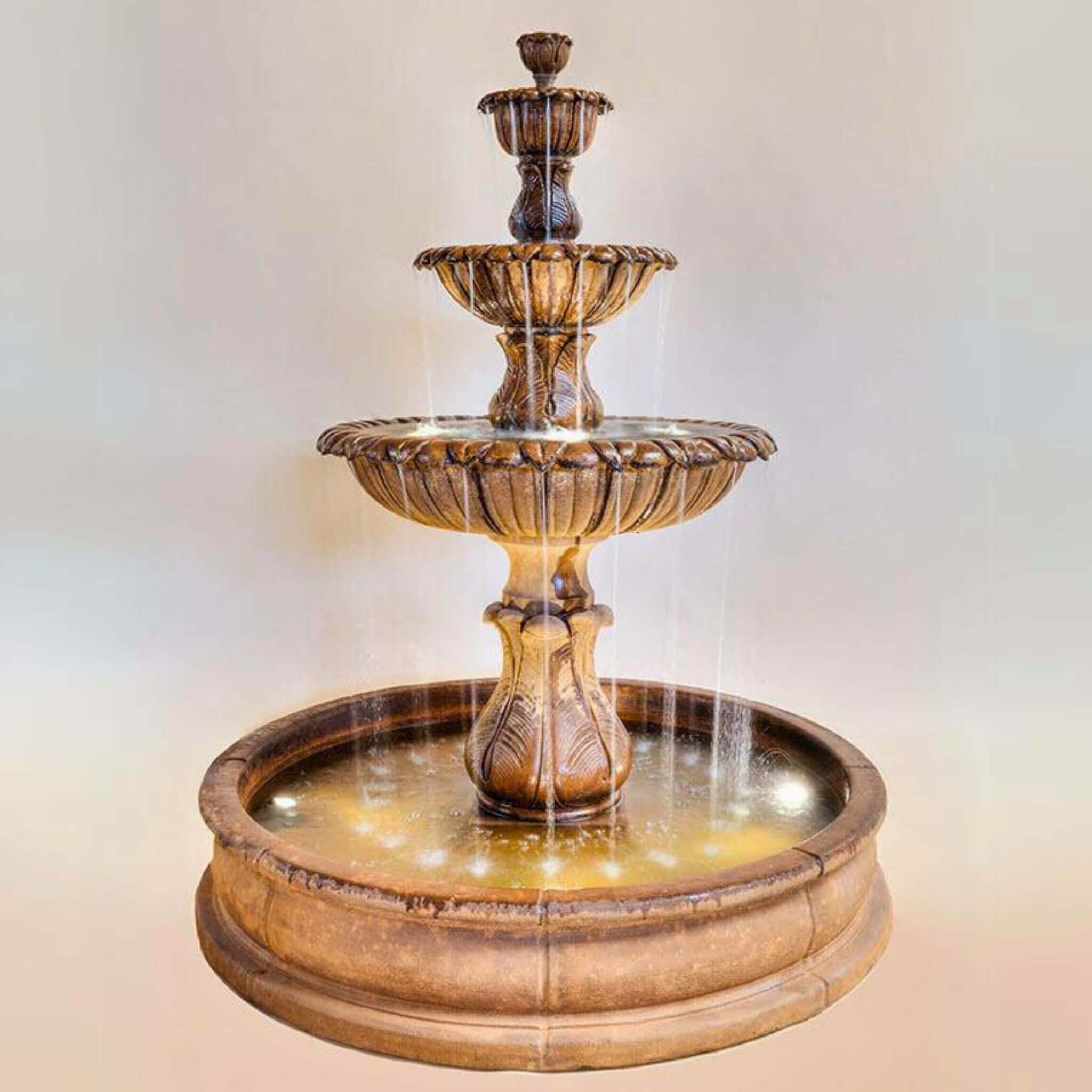 Calanthia 3-Tier Concrete Pond Fountain - Giannini