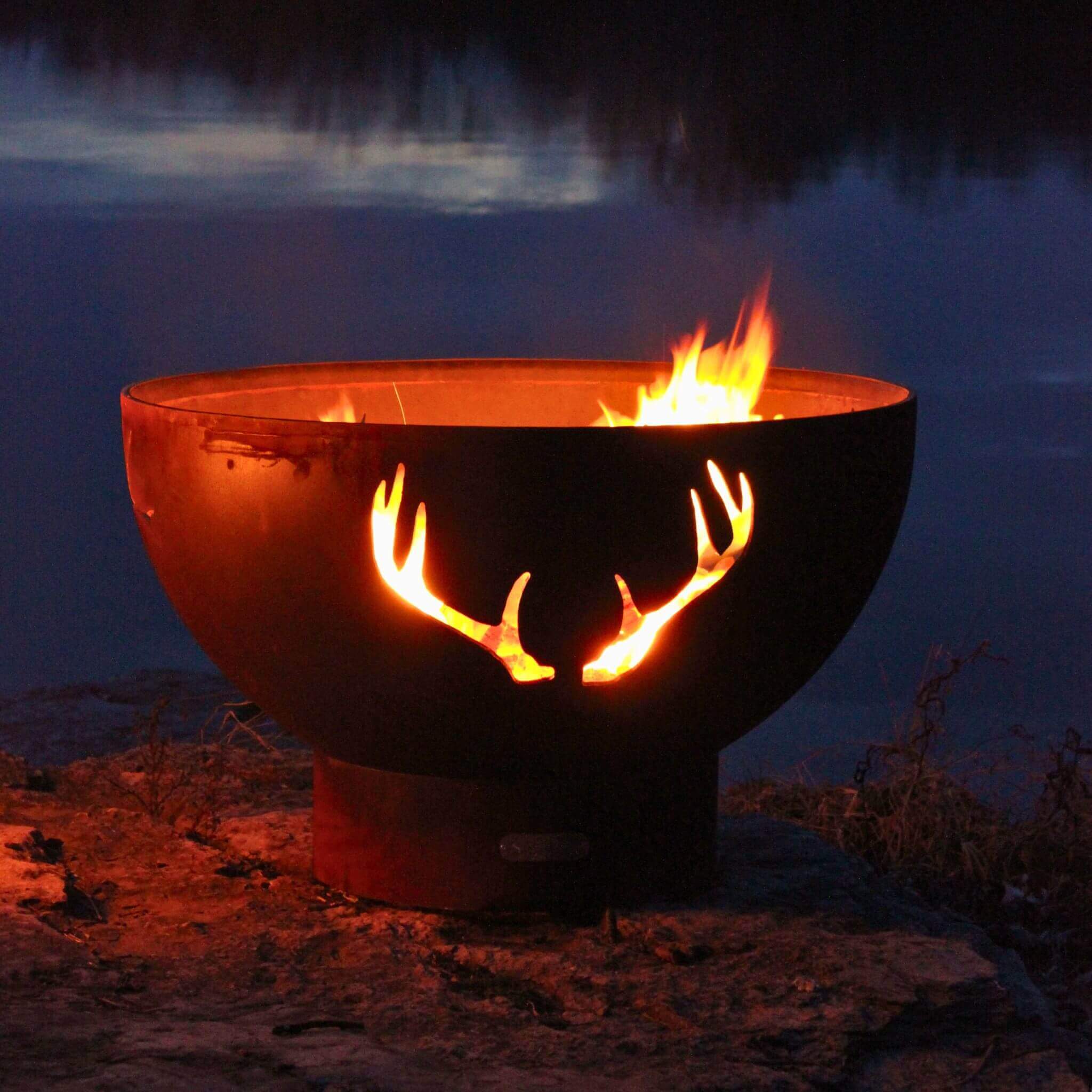 Antlers Wood Burning Fire Pit in Steel - Fire Pit Art