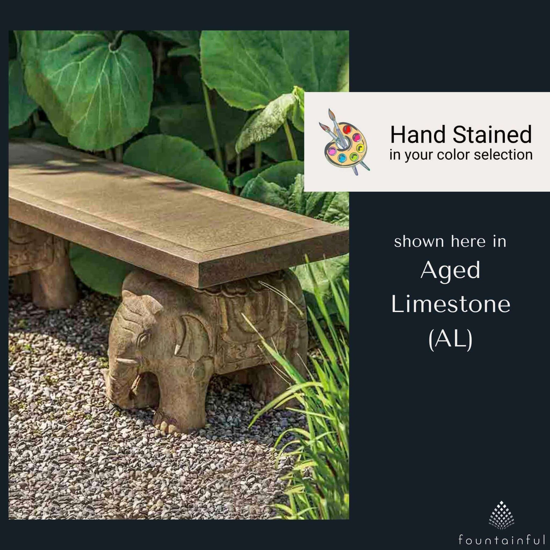 Elephant Concrete Outdoor Bench - Campania