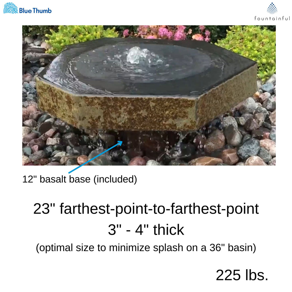 Basalt Bird Bath Fountain Kit - Blue Thumb