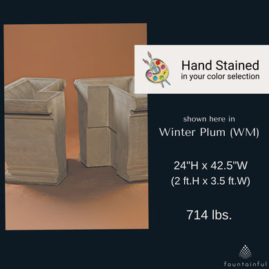 Square Wrap-Around Concrete Post Planter - Fiore Stone