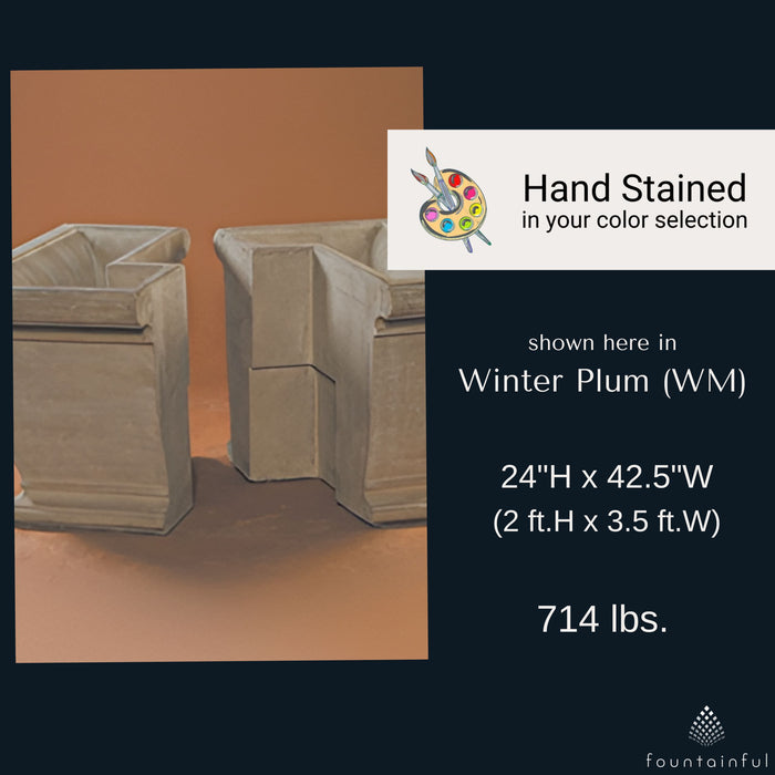 Square Wrap-Around Concrete Post Planter - Fiore Stone