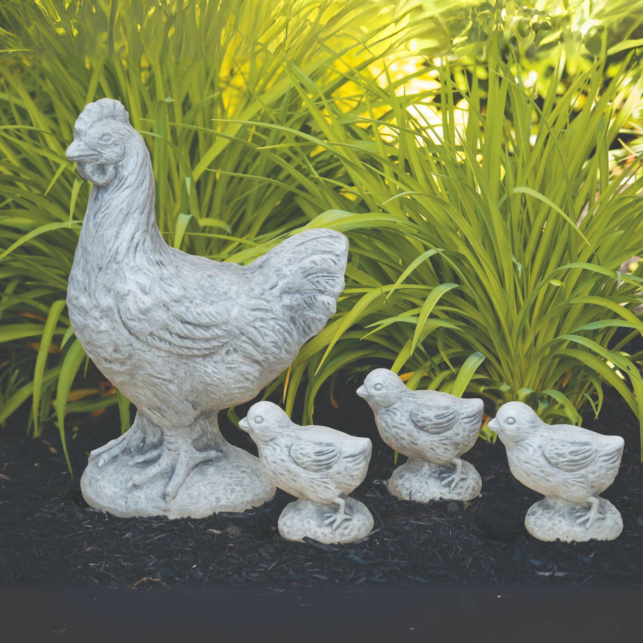 Hen Set Concrete Garden Statues - Massarelli