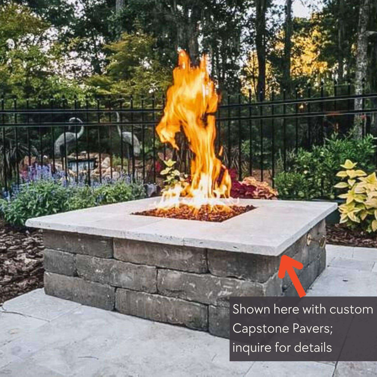 DIY Square Gas Fire Pit Kit - Travertine & More